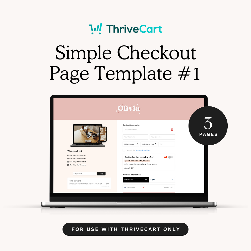 Simple Checkout Thrivecart Template #1 – Launch in Style