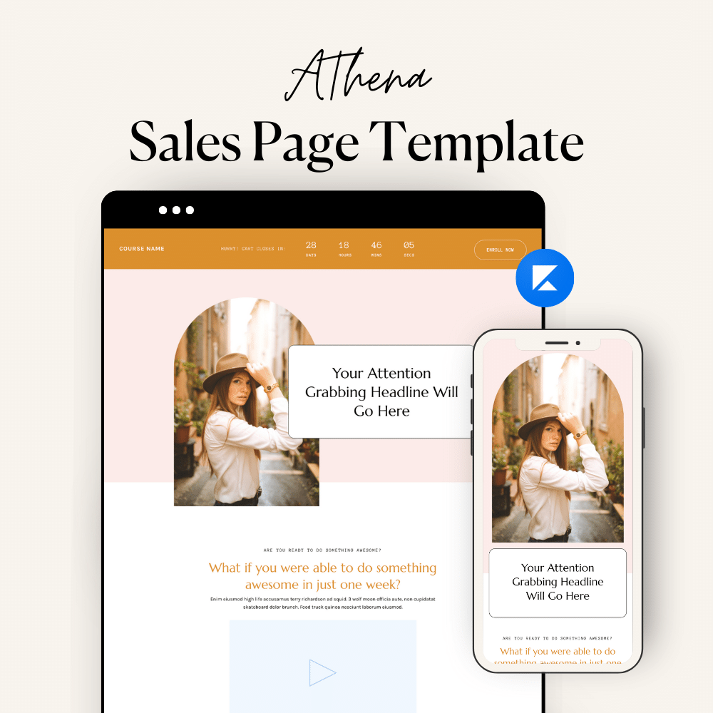 Athena Sales Page Kit for Kajabi – Launch in Style