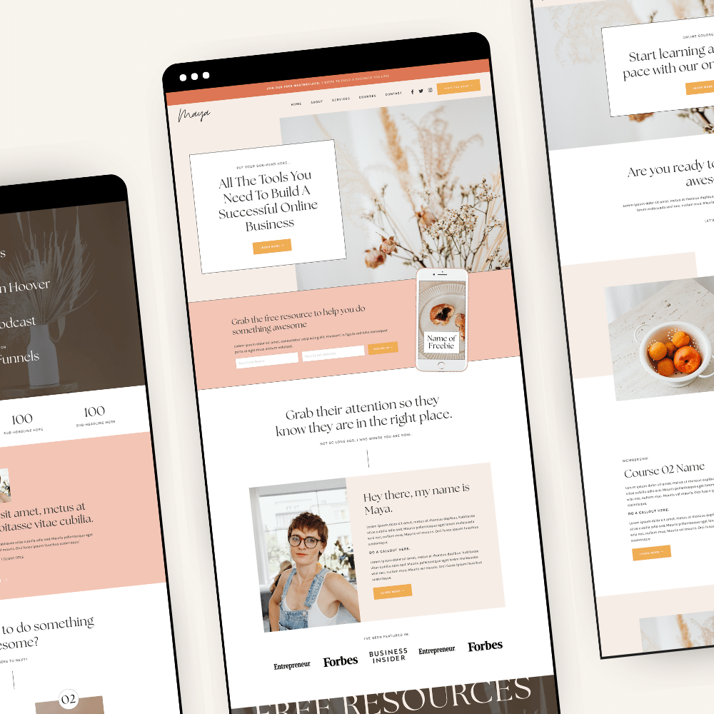 Maya Website Template for Kajabi – Launch in Style